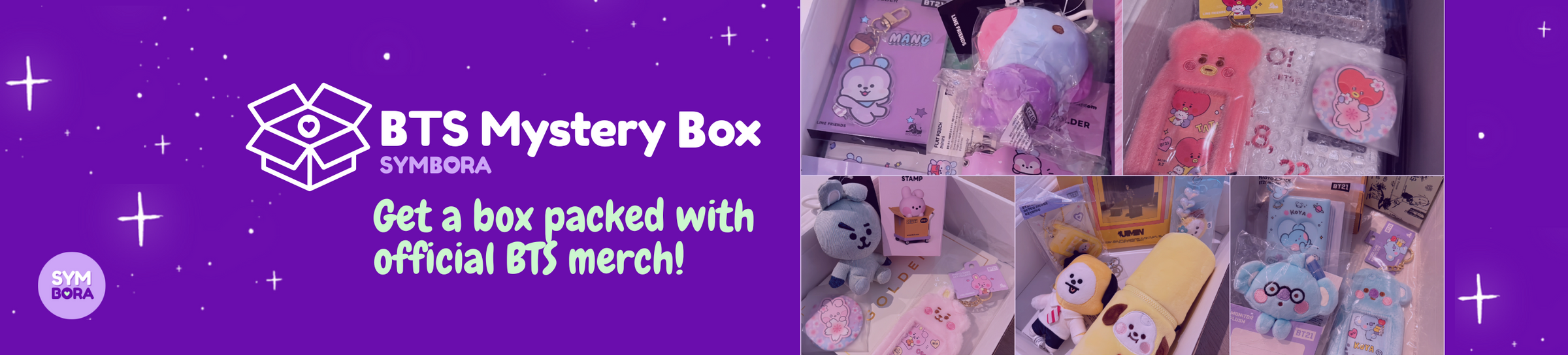 Produtos autênticos BTS e BT21 e produtos Symbora exclusivos para ARMY